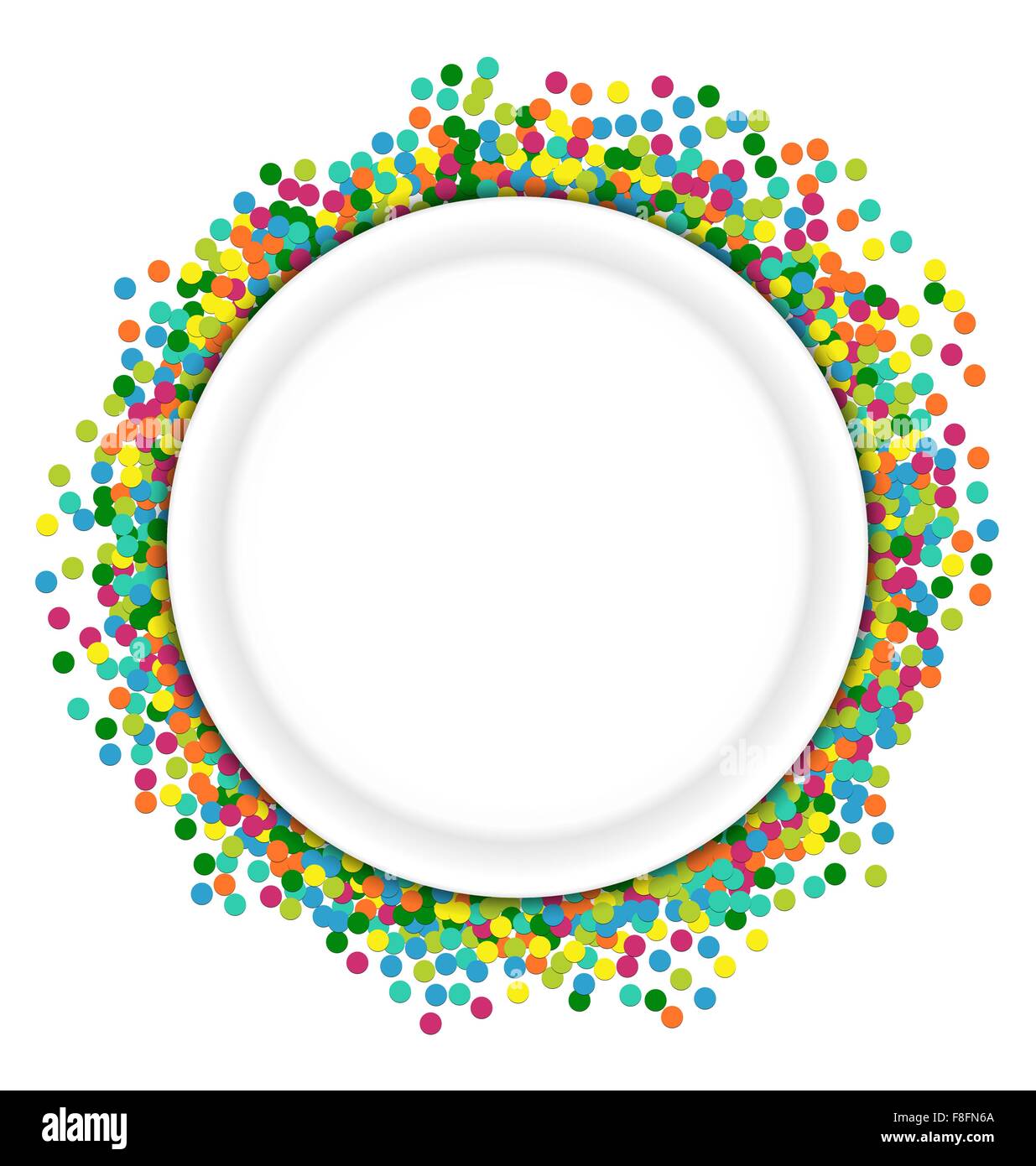 Christmas background round frame from colourful confetti Stock Vector ...