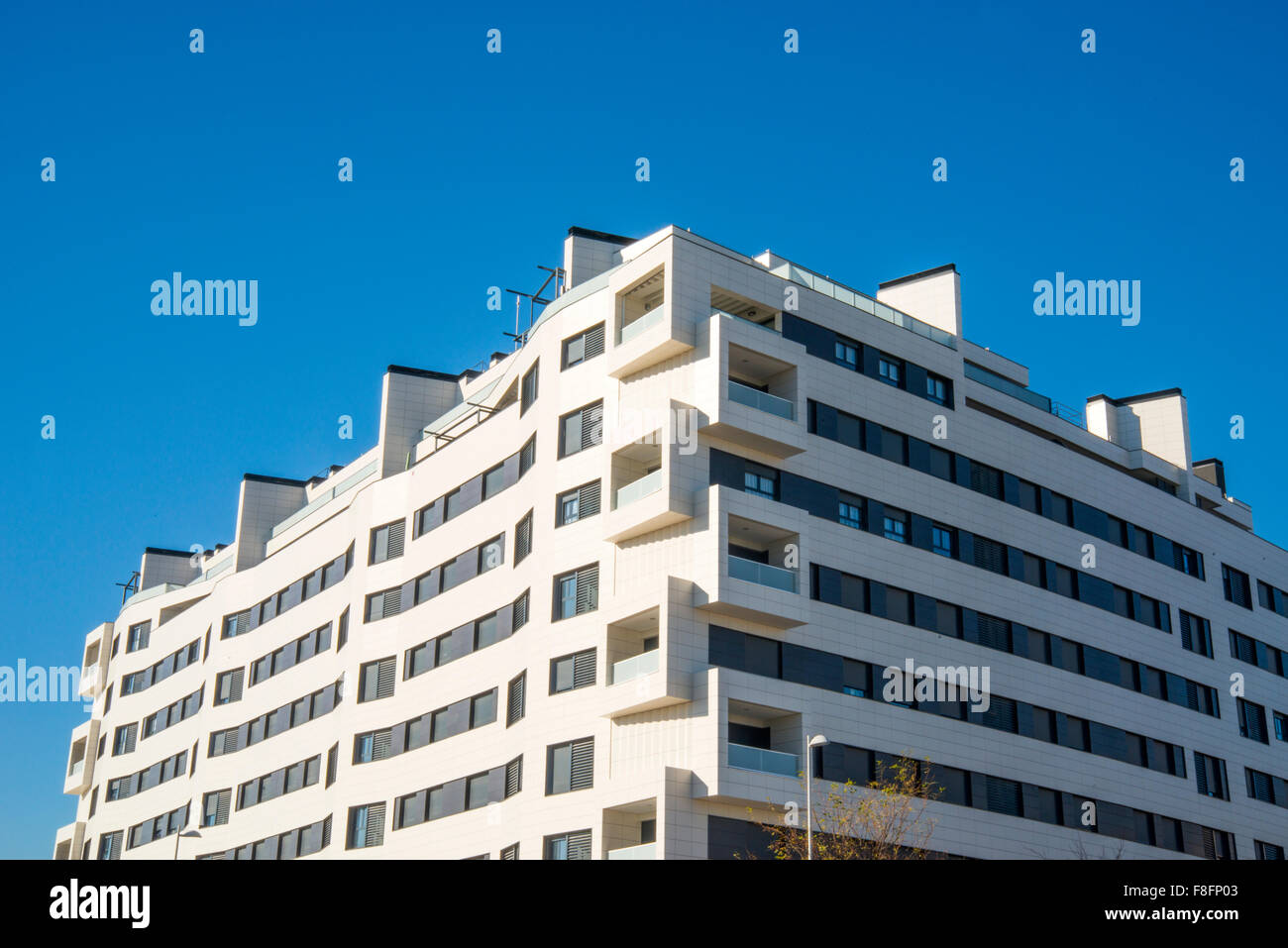 Facade of building. Valdebebas, Madrid, Spain Stock Photo - Alamy