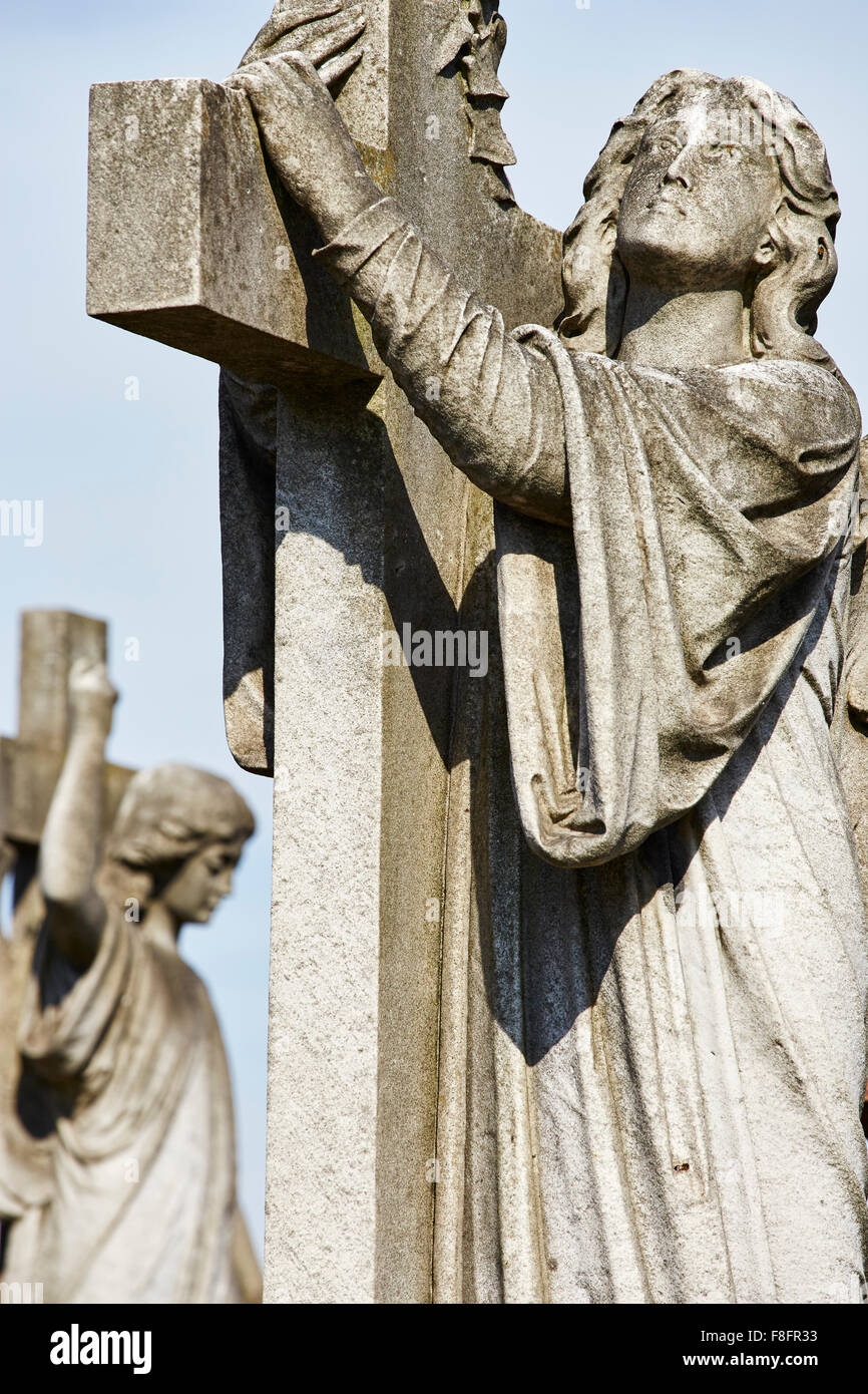 Historic stone sculpture in Church Cemetery, Nottingham, England, UK ...