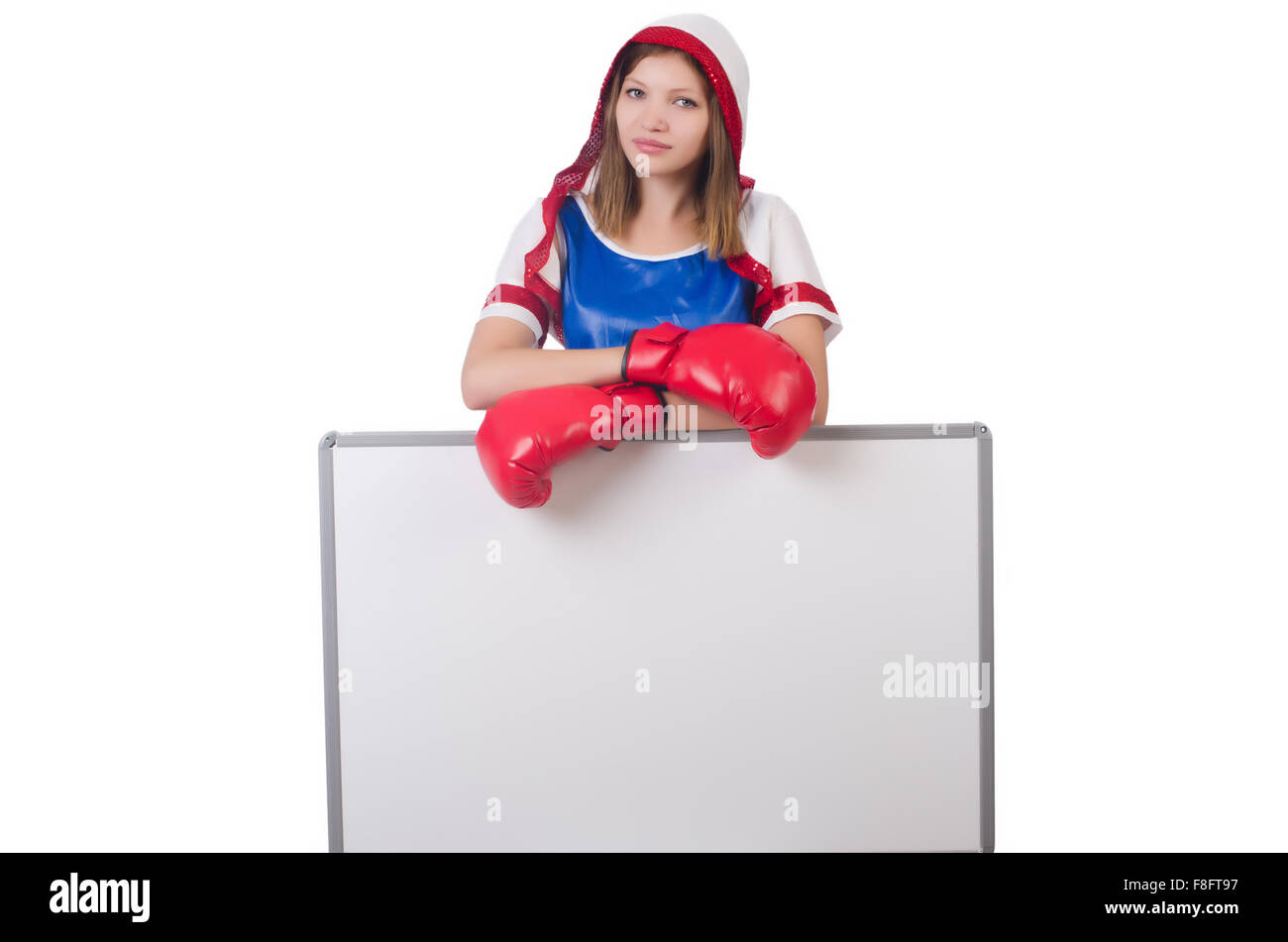 Woman boxer in uniform with US symbols Stock Photo - Alamy