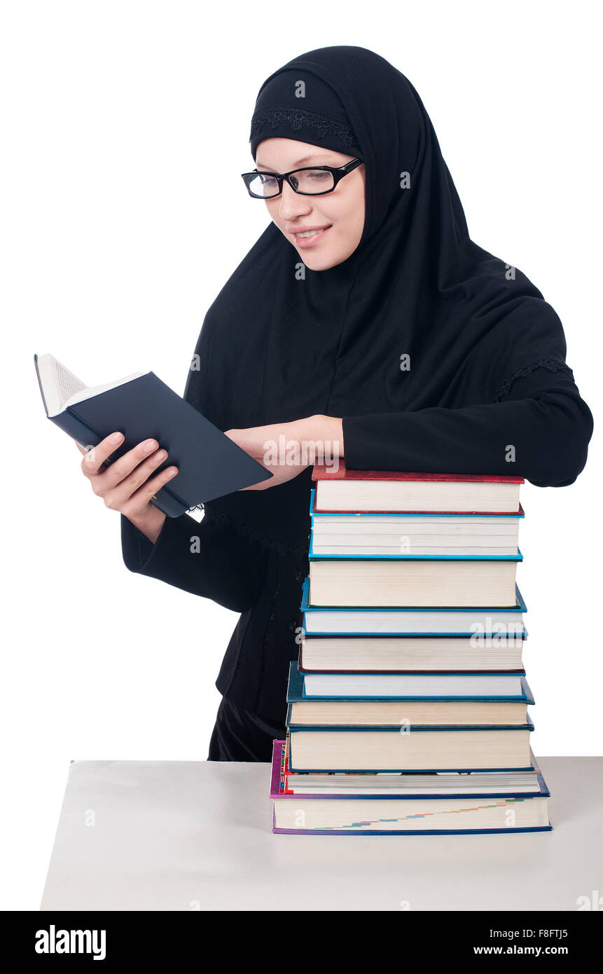 Young muslim female student with books Stock Photo - Alamy