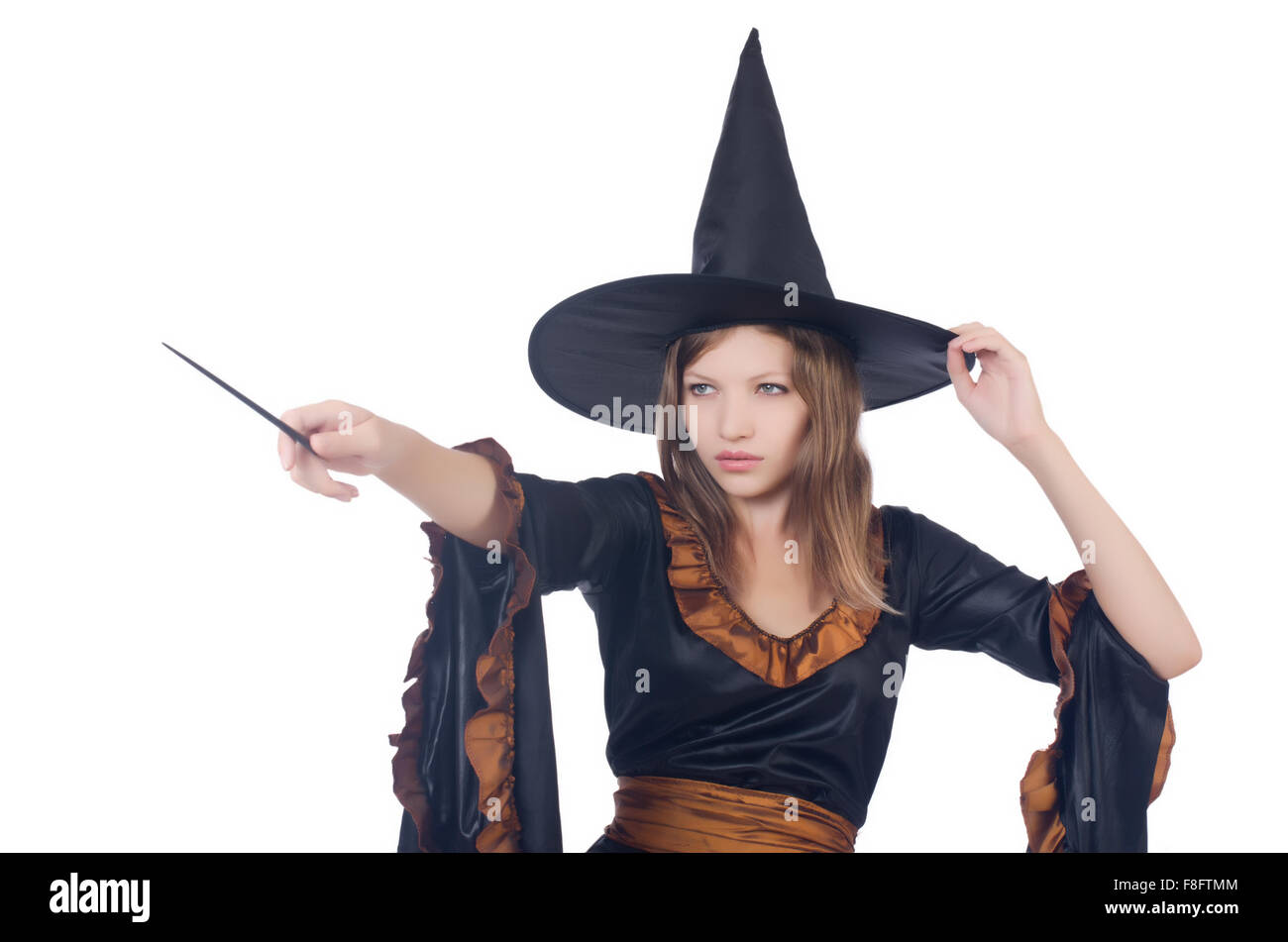 Witch isolated on the white background Stock Photo - Alamy