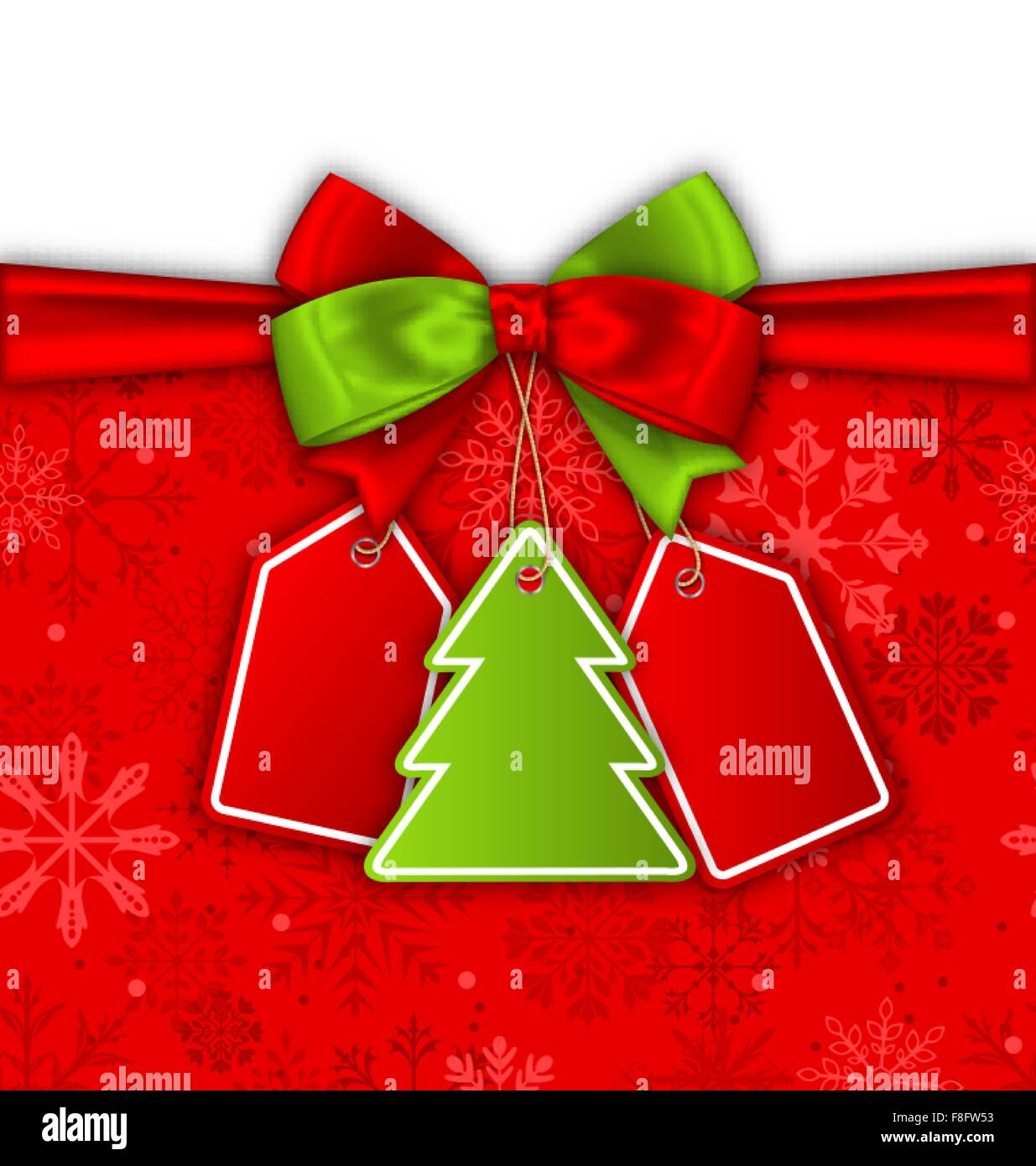 Bow Ribbon with Christmas Labels Stock Vector Image & Art - Alamy