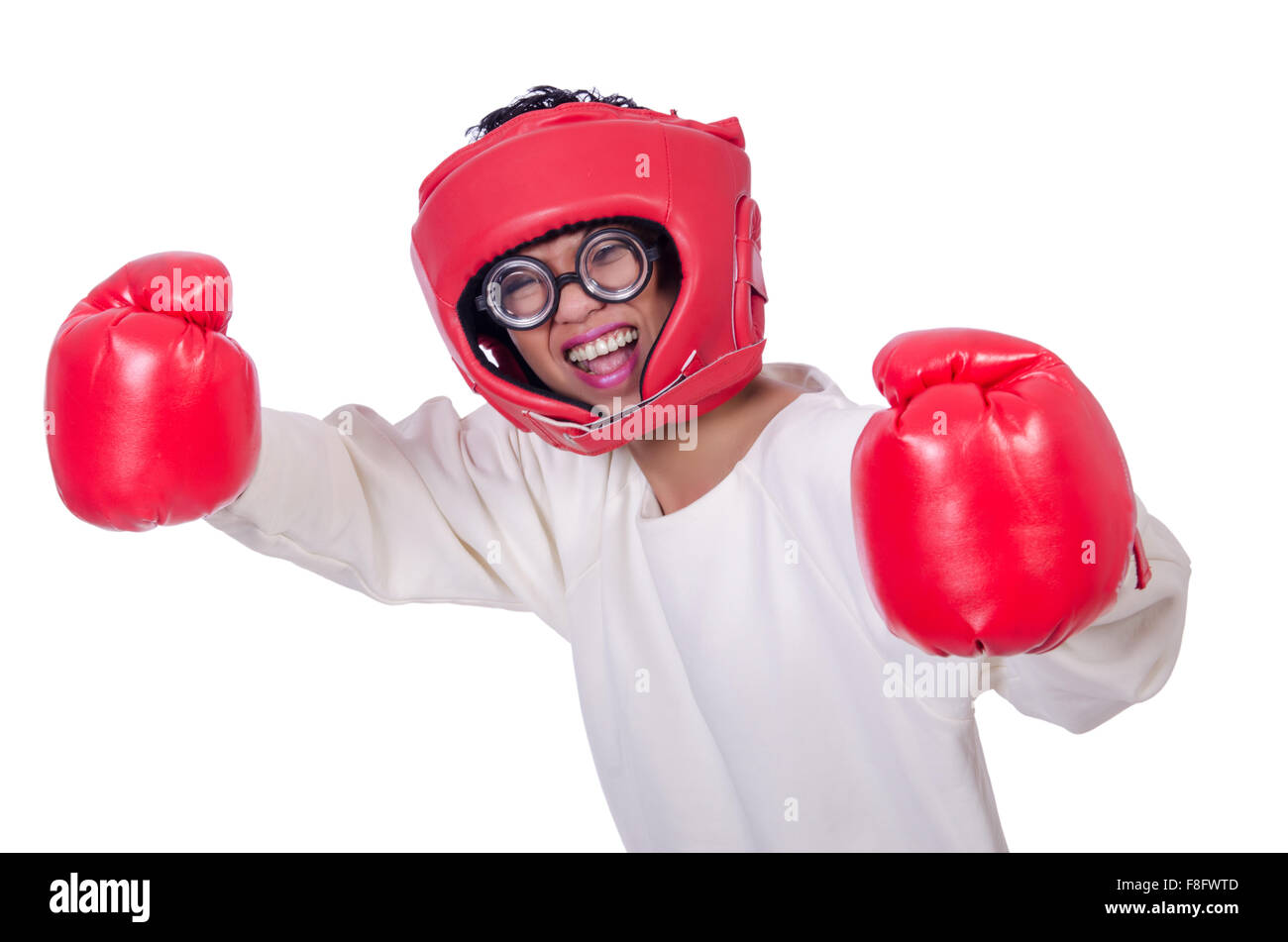 Funny boxer isolated on white Stock Photo - Alamy