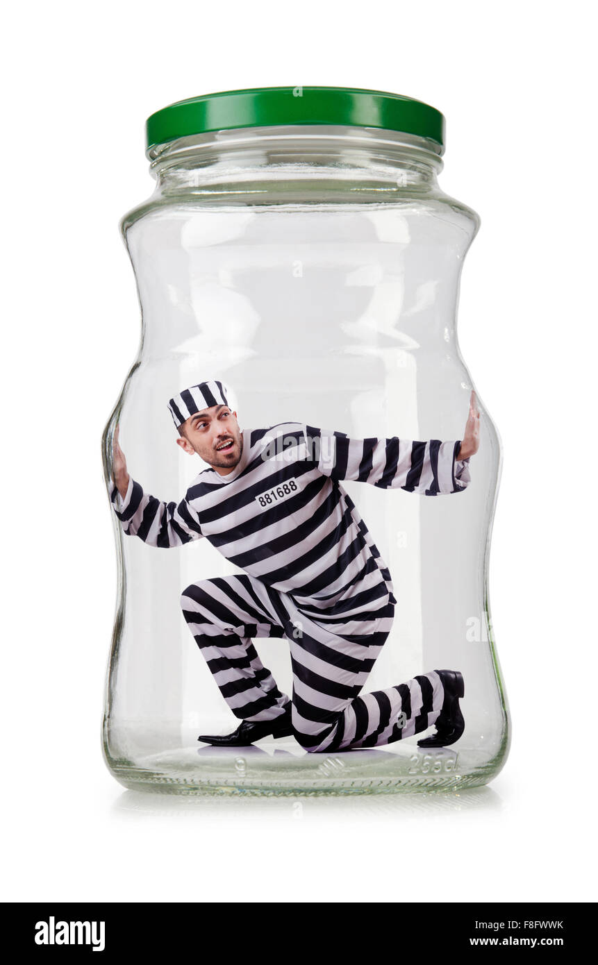 Glass empty jar isolated on white Stock Photo - Alamy