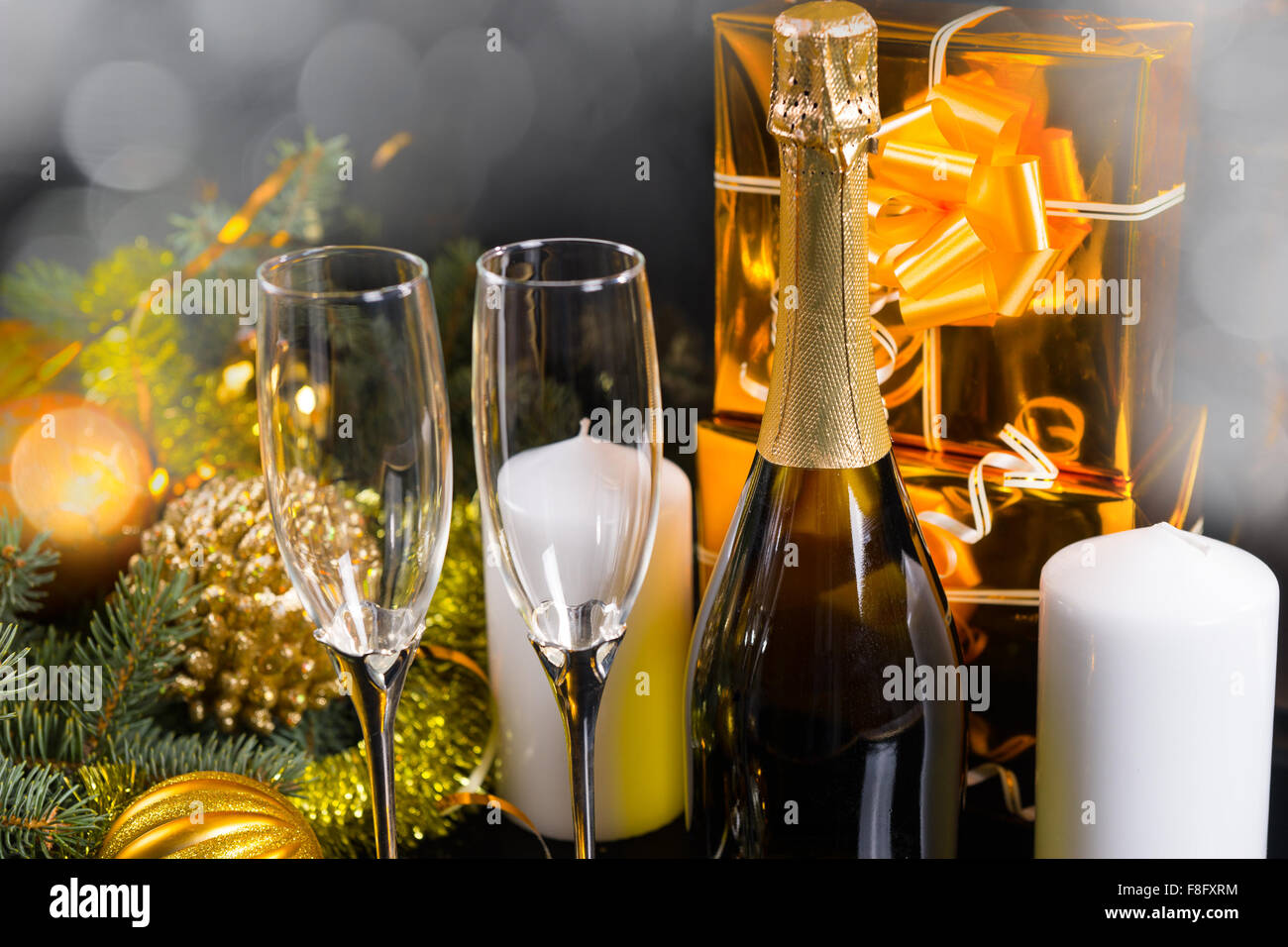 Sparkling Festive Still Life - Antique Pocket Watch Hanging from Neck ...