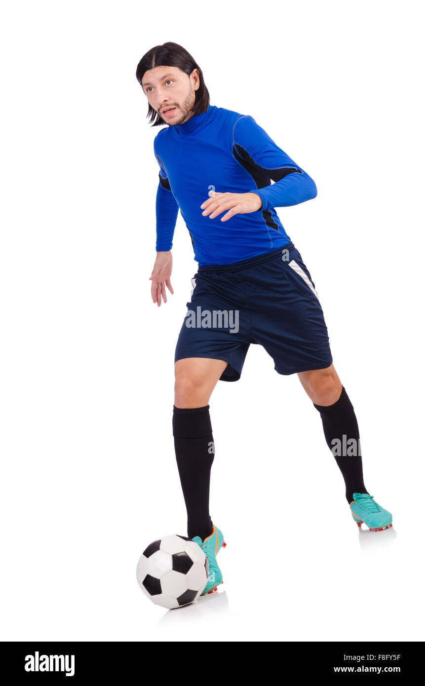 Football player isolated on the white background Stock Photo - Alamy