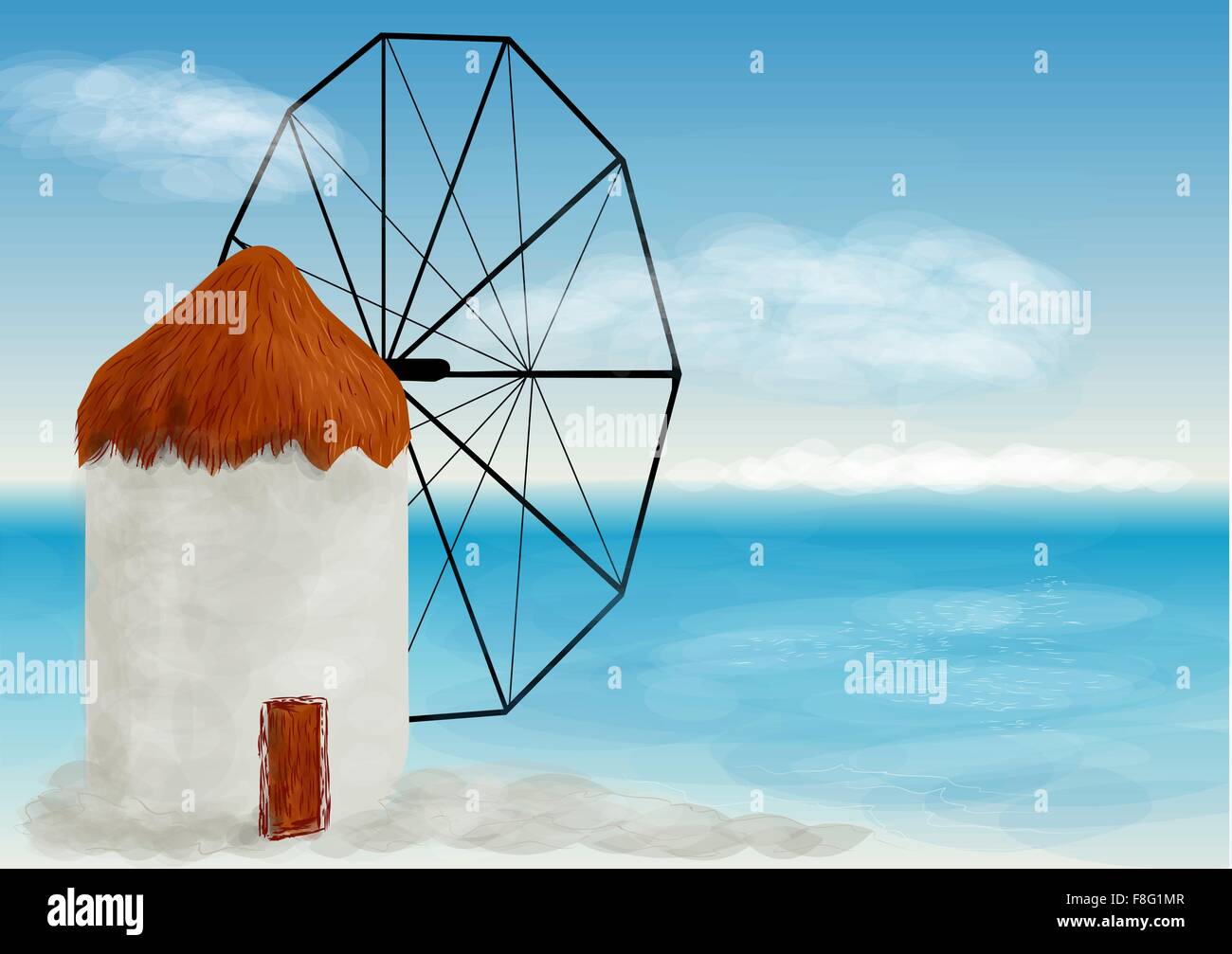 Village sea greece island Stock Vector Images - Alamy