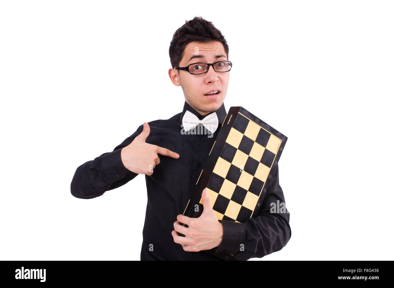 Funny chess player isolated on white Stock Photo - Alamy