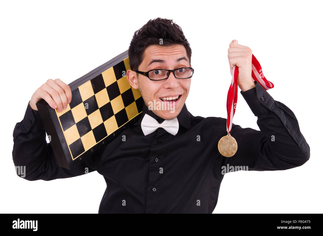 Funny chess player isolated on white Stock Photo - Alamy