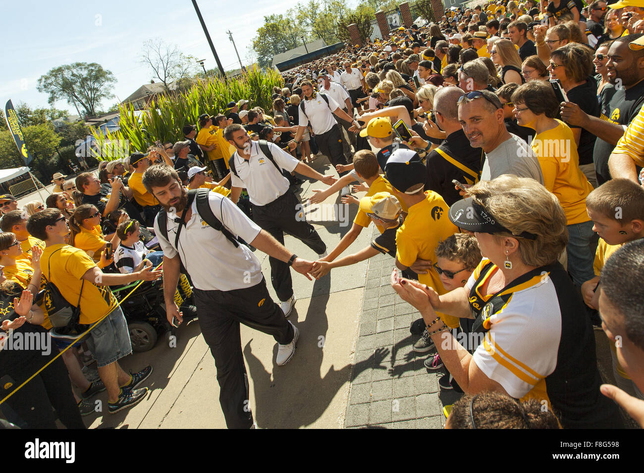 Iowa City, Iowa, USA. 26th Sep, 2015. The Hawkeyes make their way ...