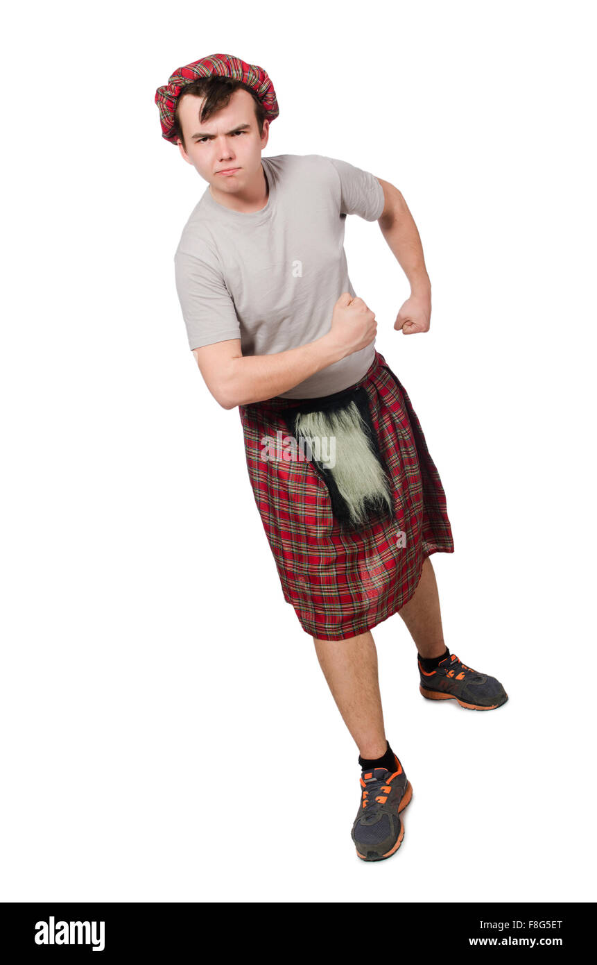 Funny scotsman isolated on white Stock Photo - Alamy