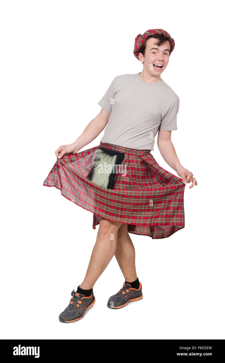 Funny scotsman isolated on white Stock Photo - Alamy
