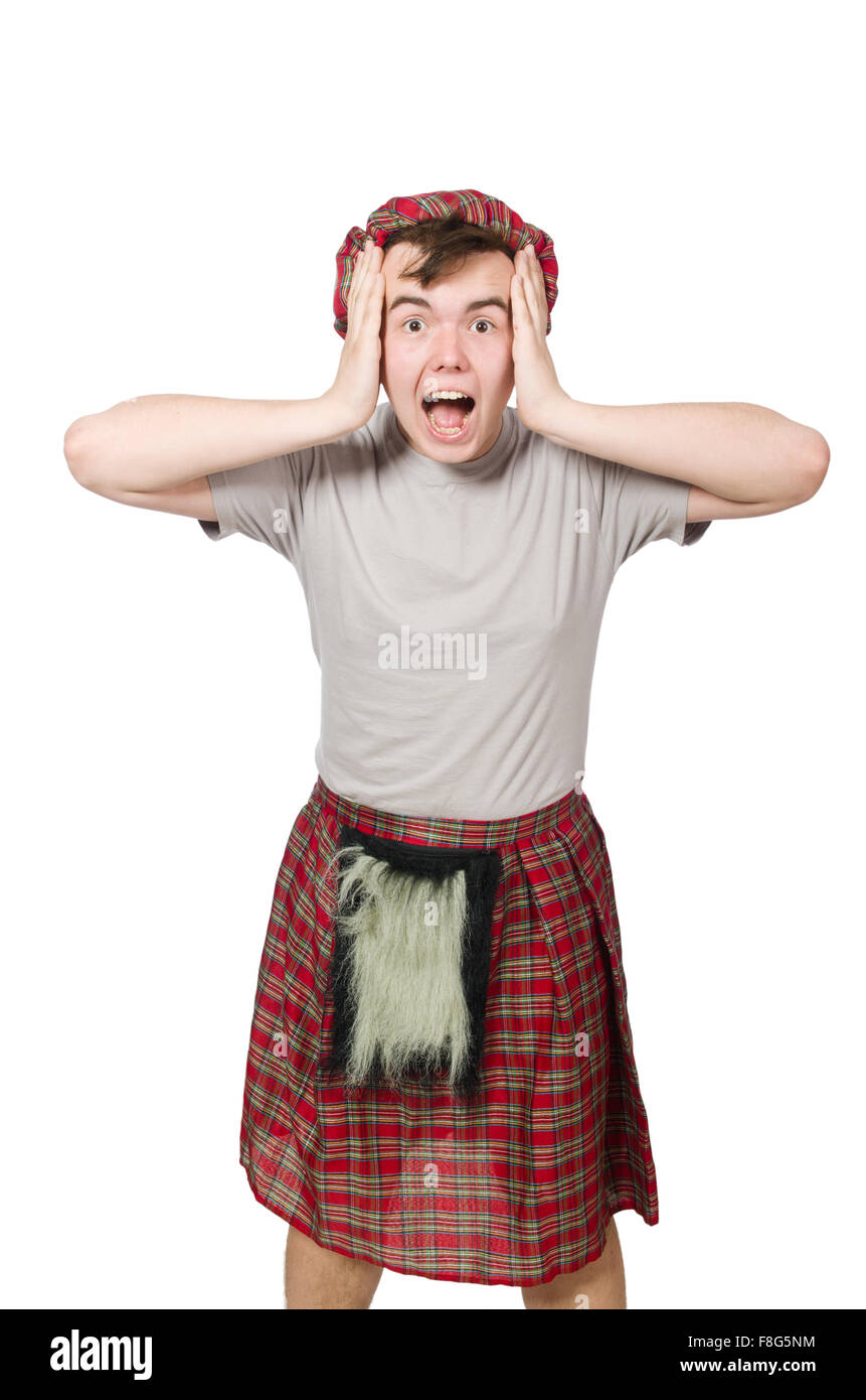 Funny scotsman isolated on white Stock Photo - Alamy
