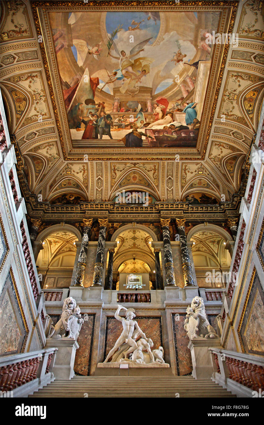 The main staircase in the Art History museum ("Kunsthistorisches Museum ...