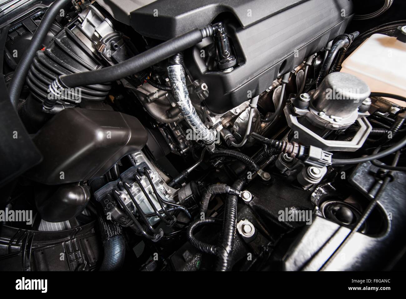 Modern Gasoline Car Engine Closeup Photo. Modern Transportation ...