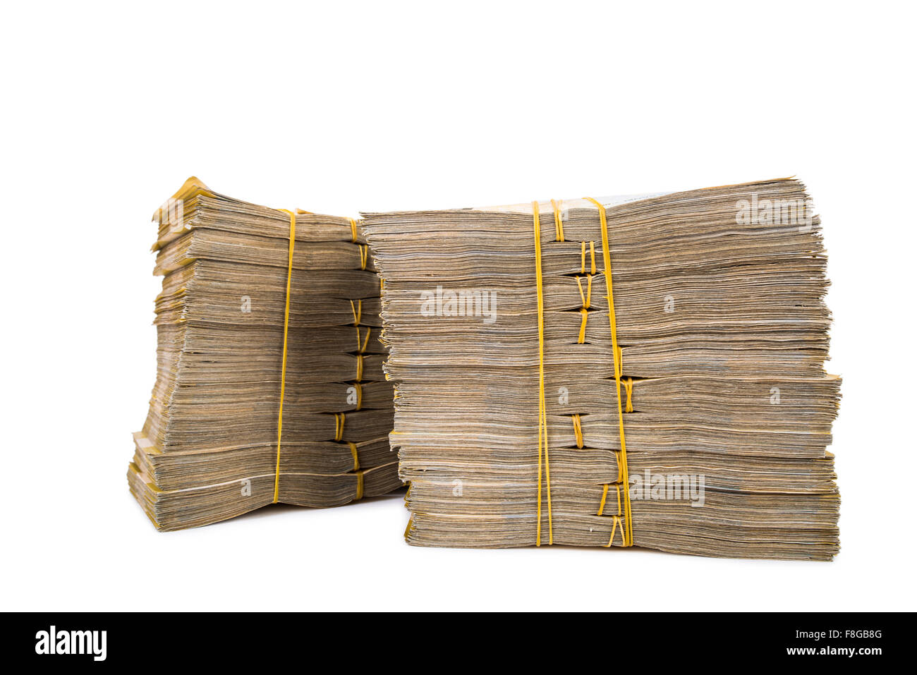 Stack of money isolated on the white Stock Photo - Alamy