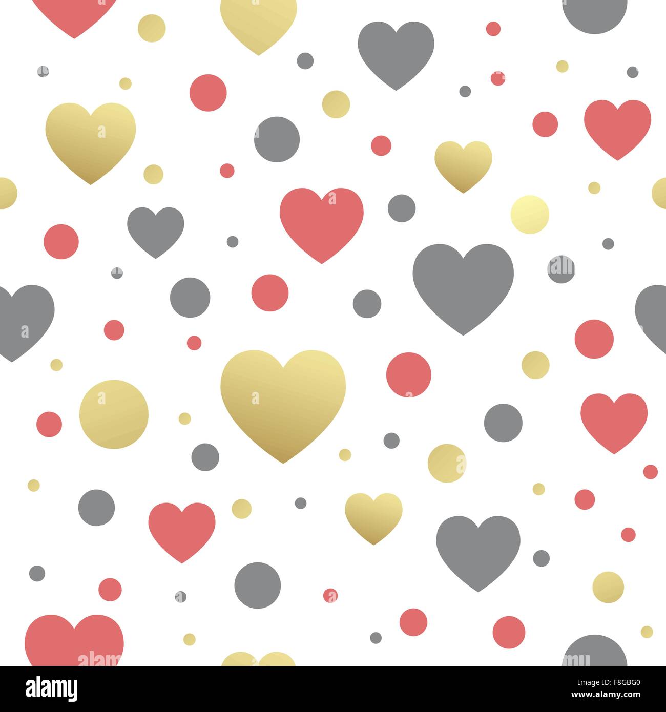 Vector Seamless Pattern With Hearts Vector Illustration Stock Vector