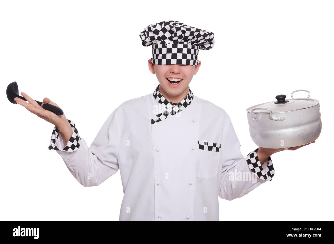 Funny male cook isolated on white Stock Photo - Alamy