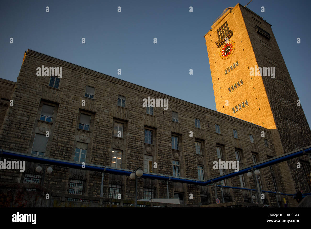 Stuttgart train station clock tower Stock Photo - Alamy