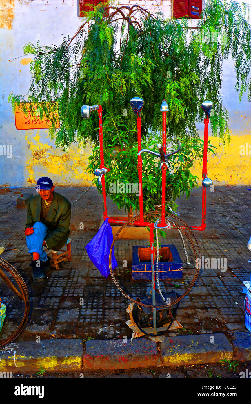 Casablanca Morocco washer shower mechanic seller Stock Photo - Alamy
