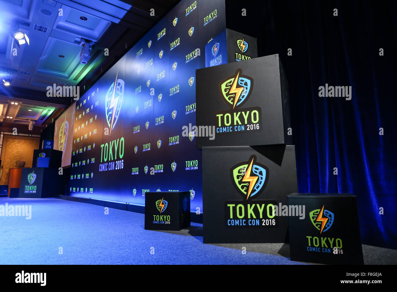 Logos of "Tokyo Comic Con 2016" are seen in Tokyo, Japan, on December 4 ...