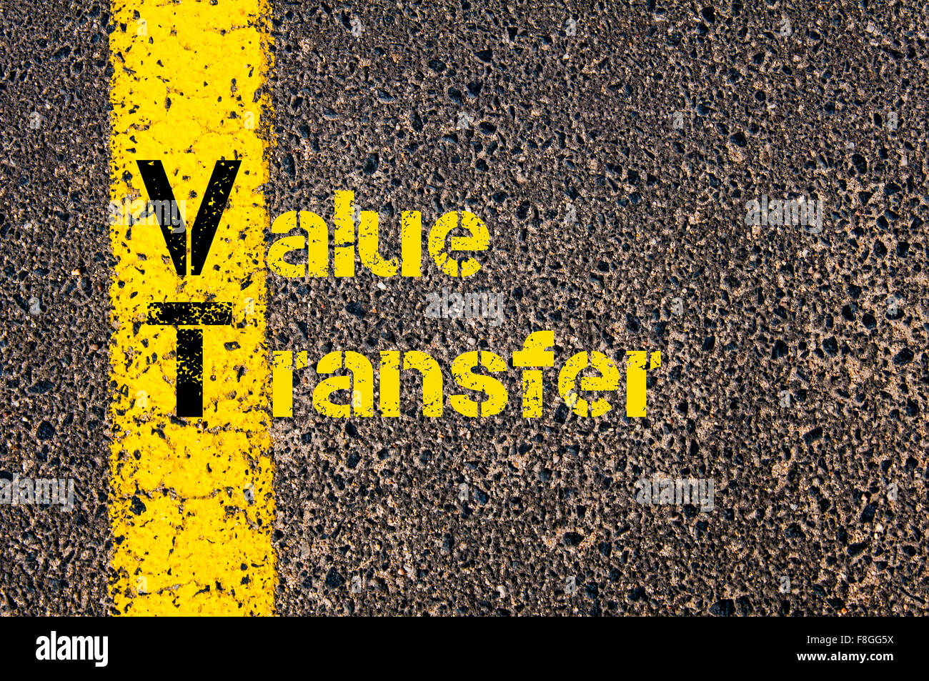Concept image of Accounting Business Acronym VT Value Transfer written ...