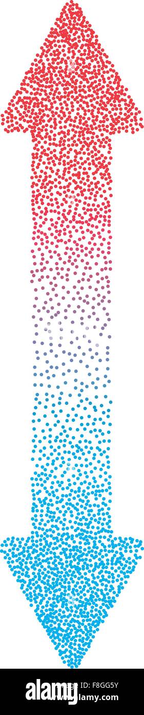 Hot and Cold Double Arrow Made of Small Random Dots Stock Vector Image ...