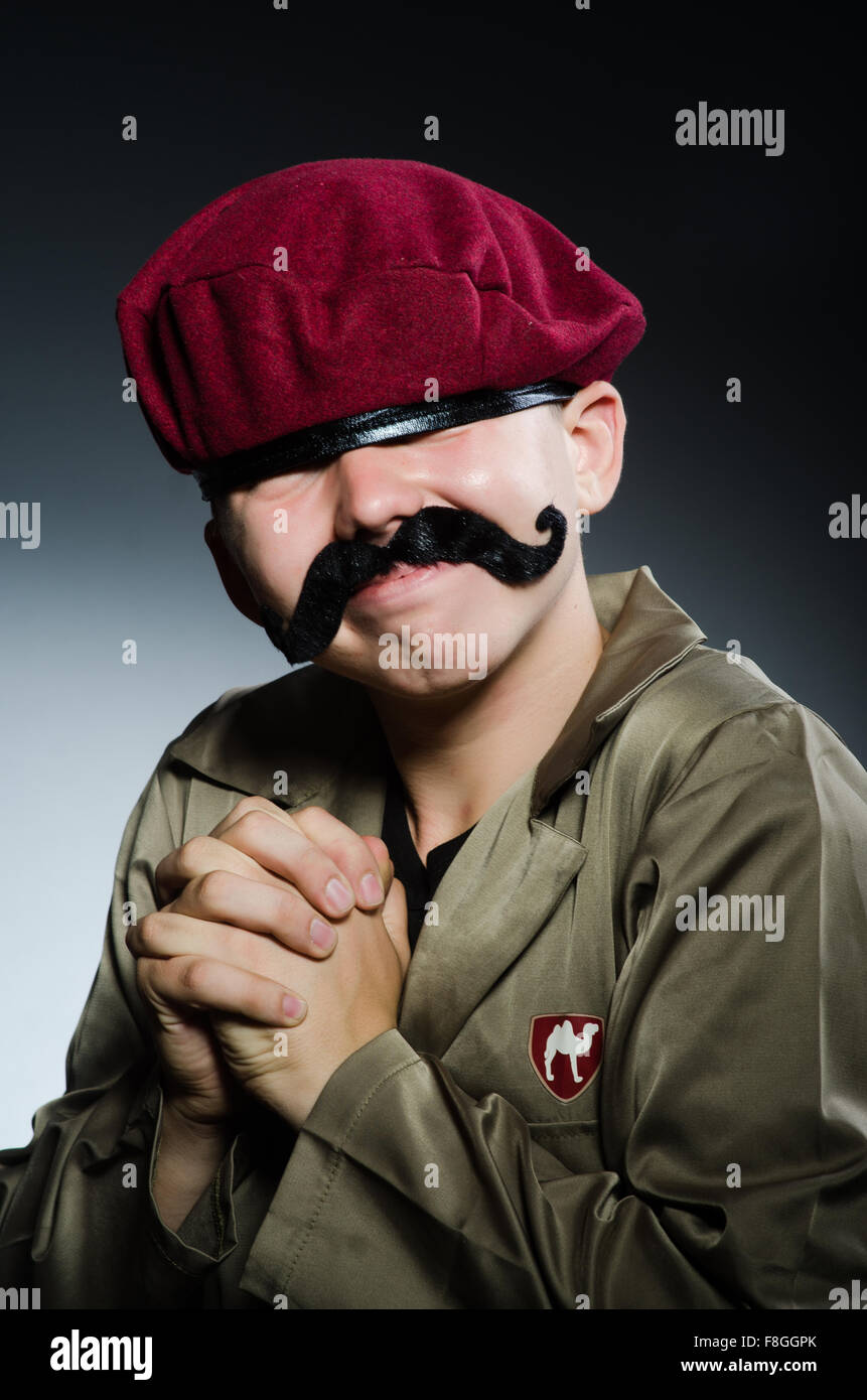 Funny soldier in military concept Stock Photo - Alamy