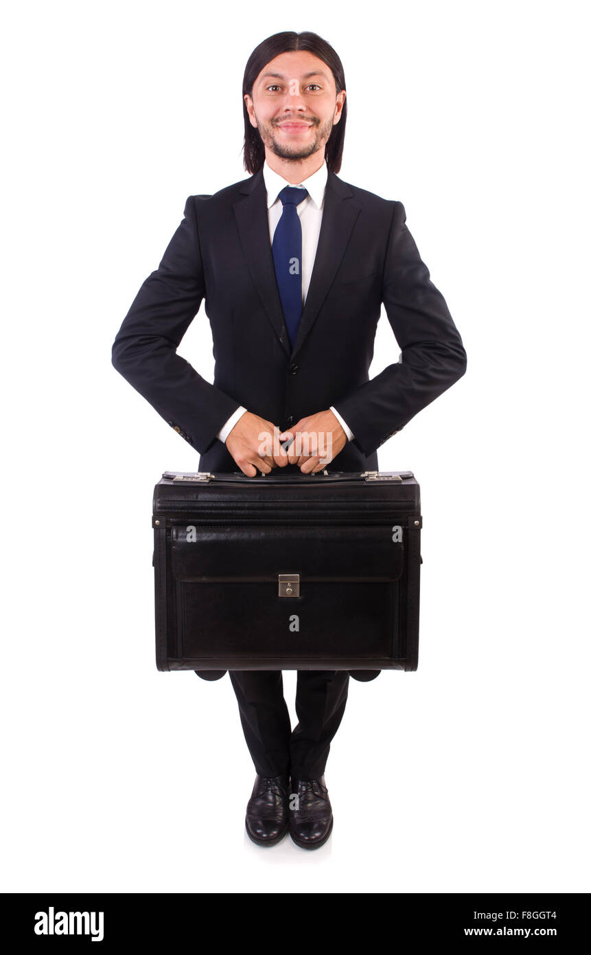 Businessman on business trip with luggage Stock Photo - Alamy