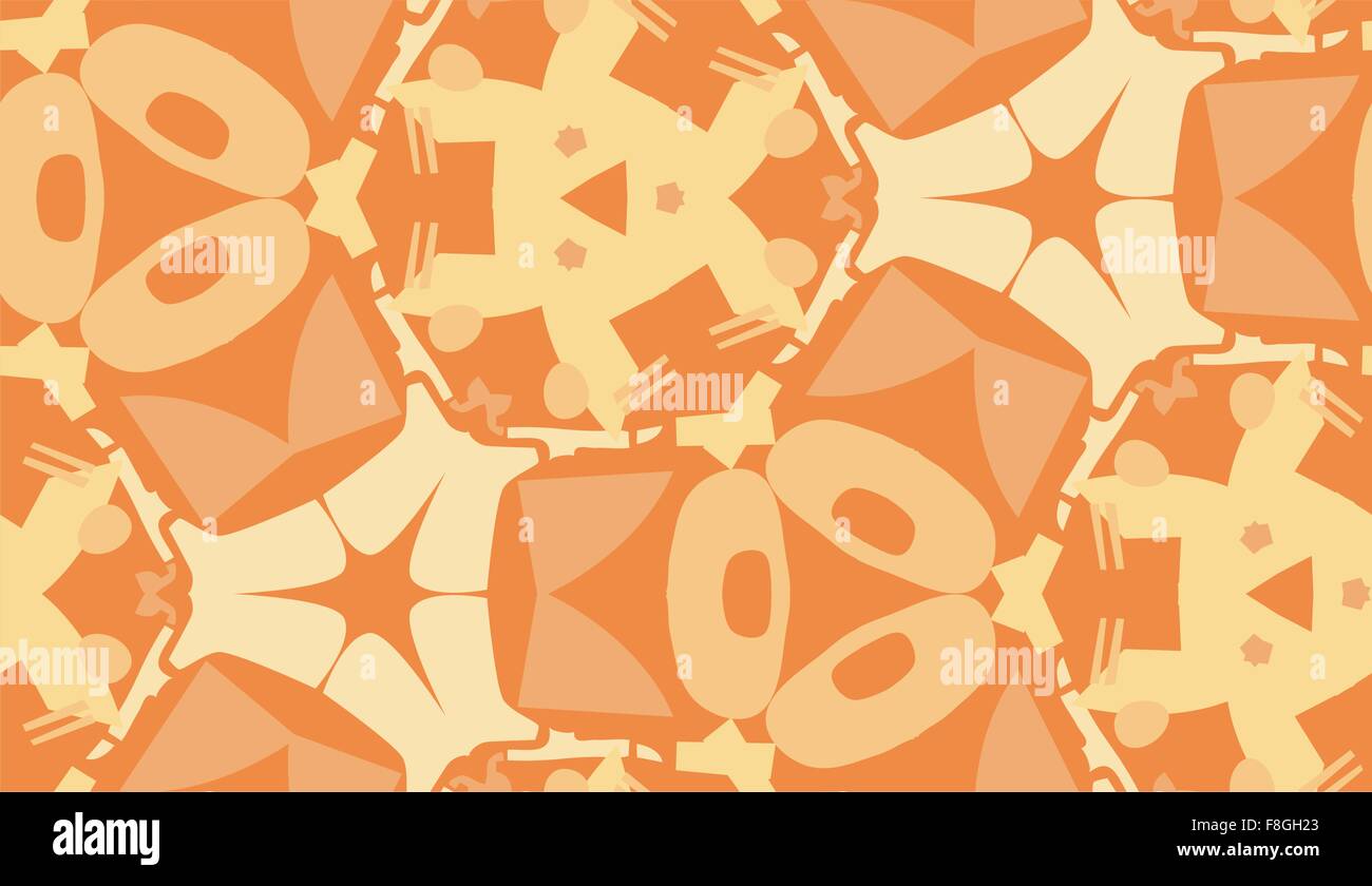 Seamless orange abstract shapes in repeating background pattern Stock ...