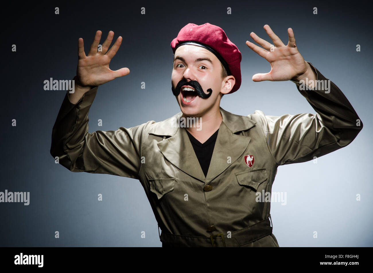 Funny soldier in military concept Stock Photo - Alamy