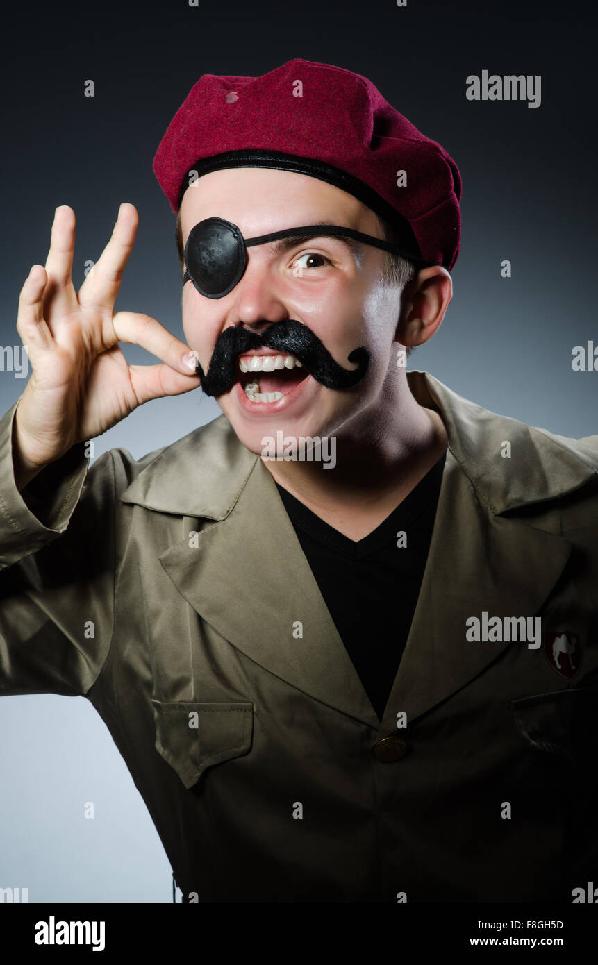 Funny soldier in military concept Stock Photo - Alamy