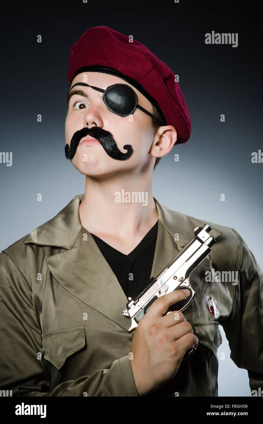 Funny soldier in military concept Stock Photo - Alamy