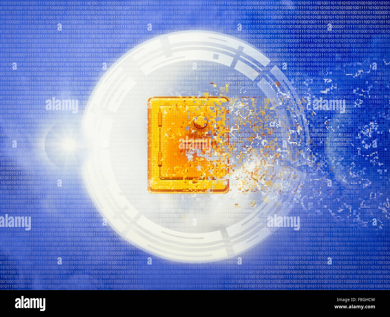 Pixelated safe in sky Stock Photo - Alamy