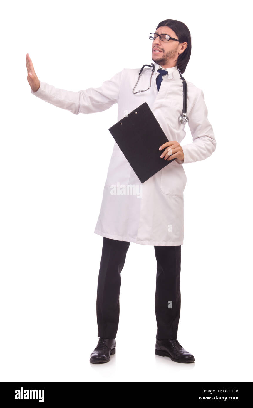 Young male doctor isolated on white Stock Photo - Alamy