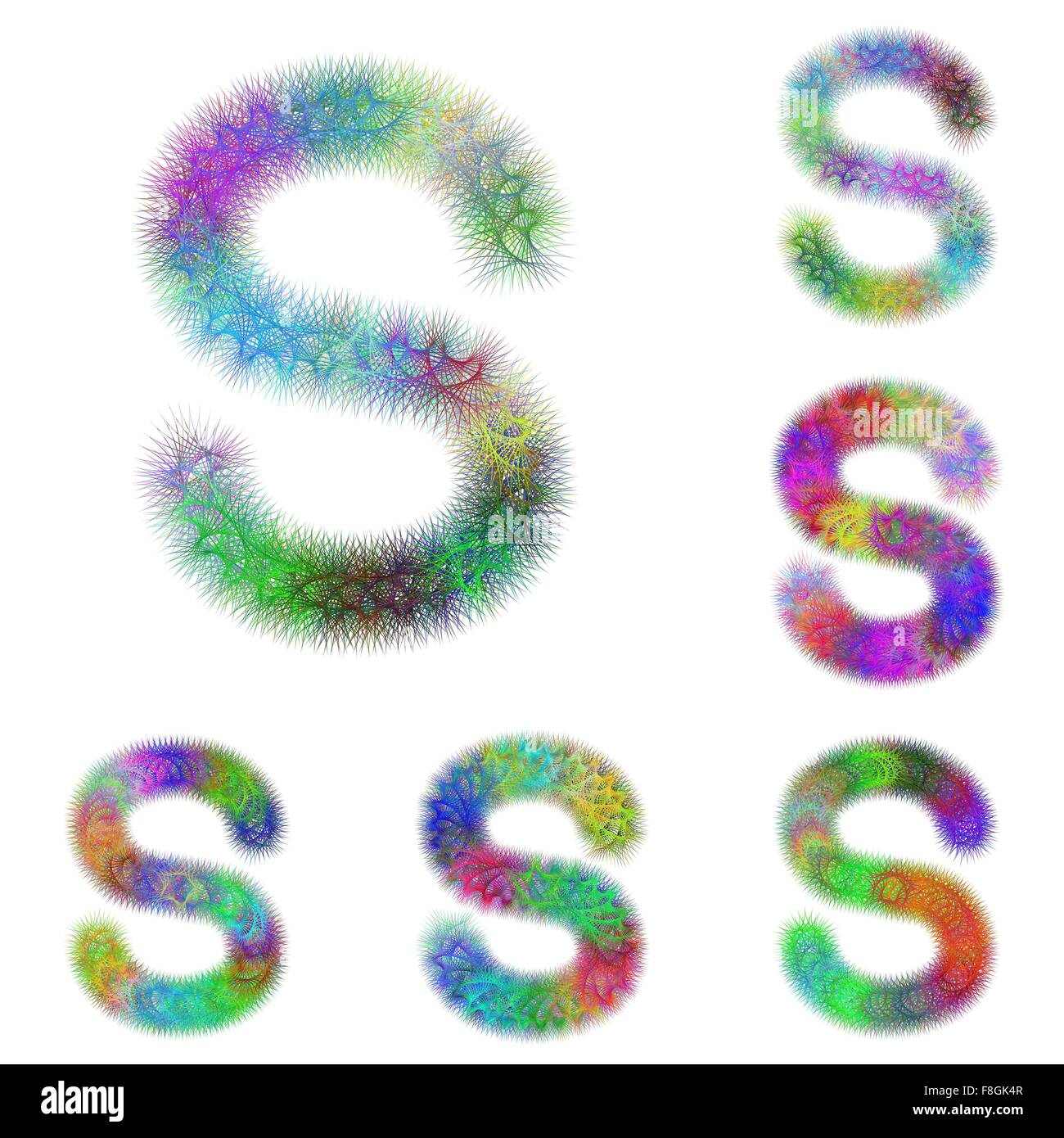 Happy colorful fractal font set - letter S Stock Vector Image & Art - Alamy