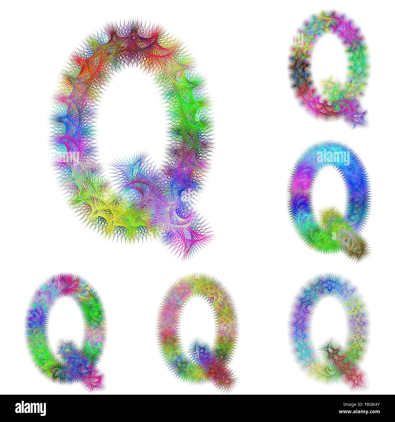 Happy colorful fractal font set - letter Q Stock Vector Image & Art - Alamy