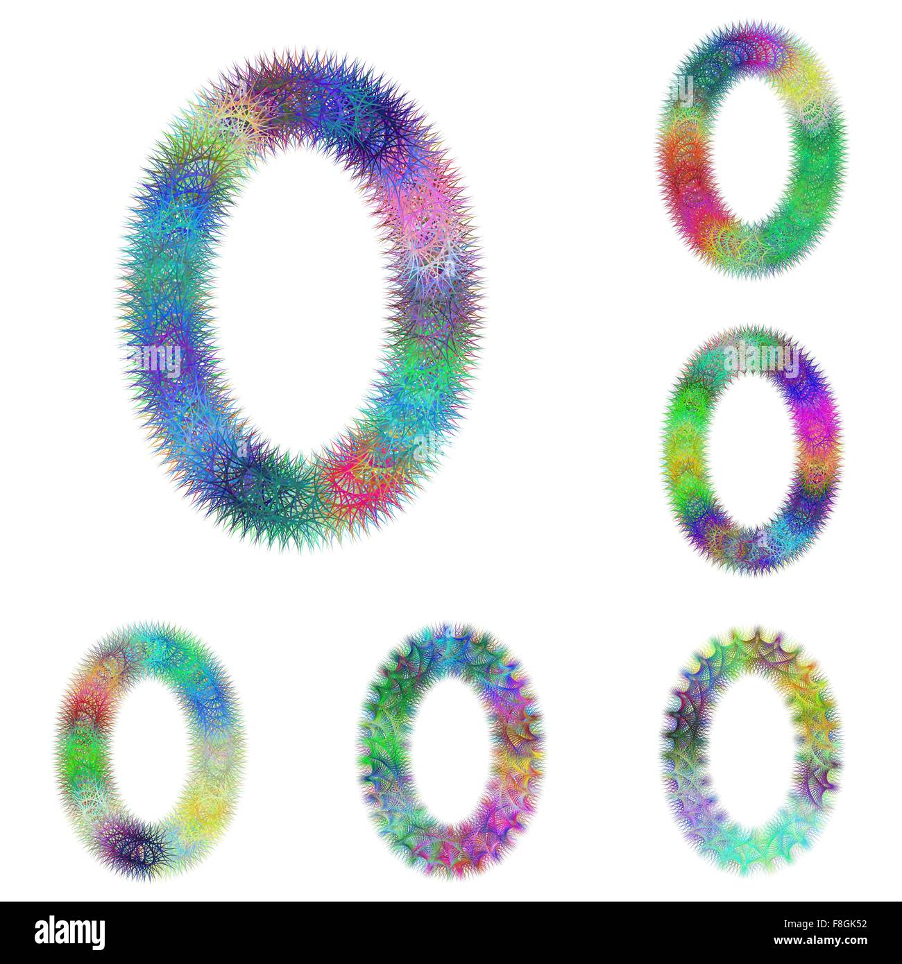 Happy colorful fractal font set - letter O Stock Vector Image & Art - Alamy