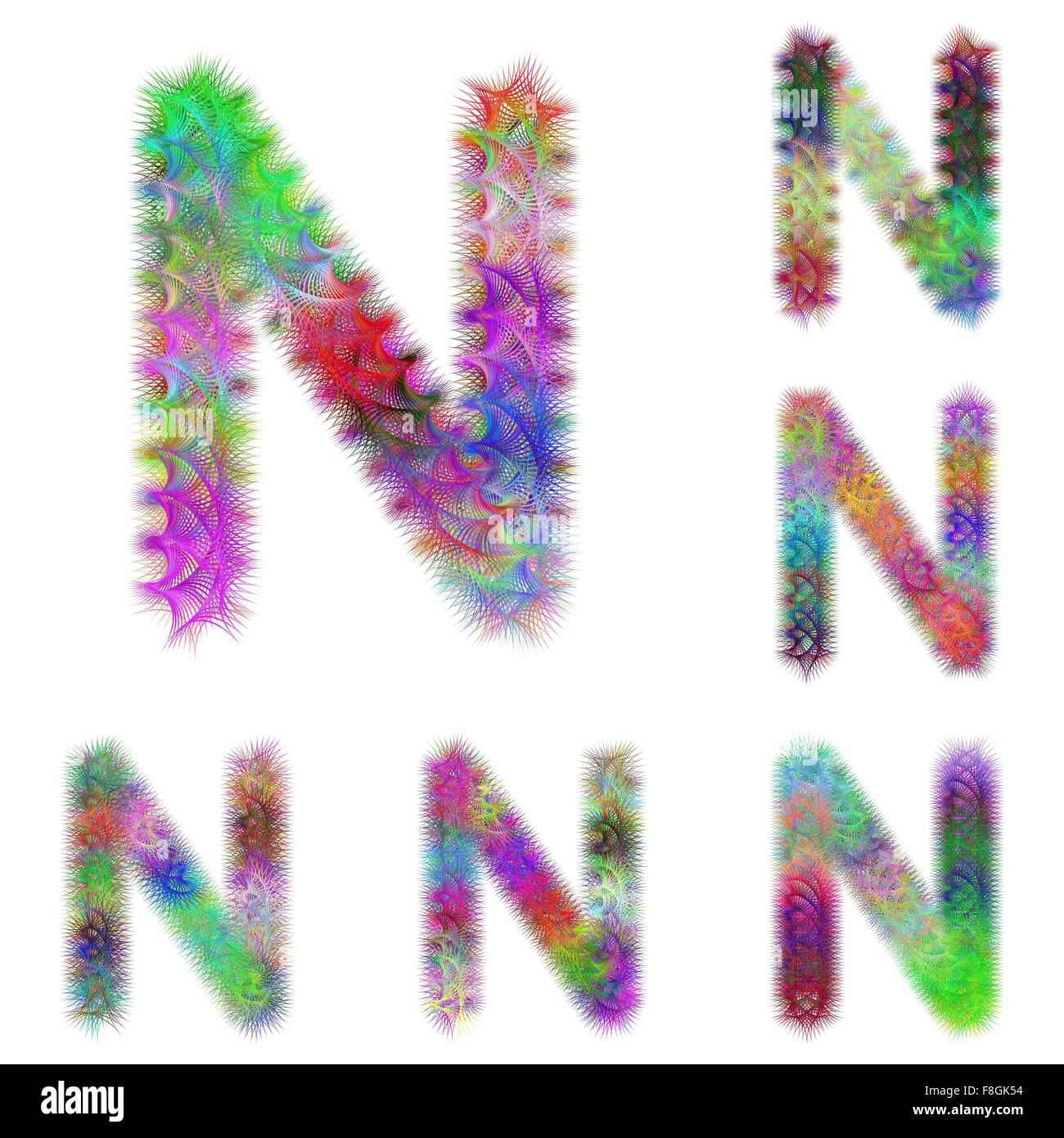 Happy colorful fractal font set - letter N Stock Vector Image & Art - Alamy