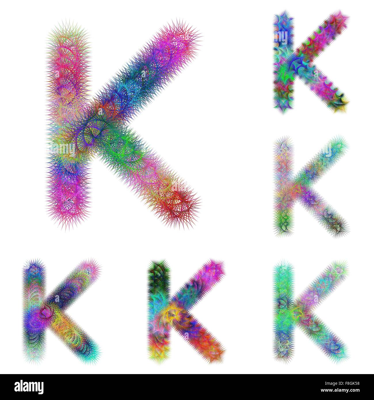 Happy colorful fractal font set - letter K Stock Vector Image & Art - Alamy