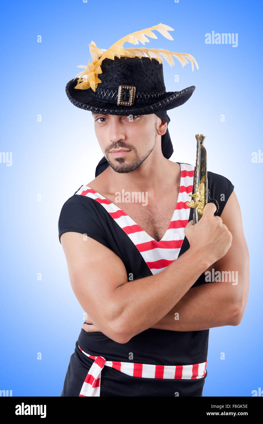 One eyed pirate isolated on the white Stock Photo - Alamy