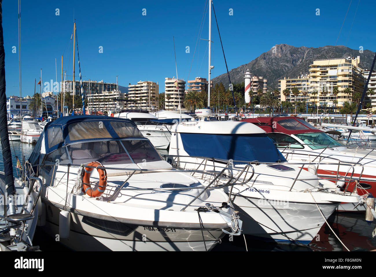 The magnificent Marina in Marbella on the Costa del Sol in Southern ...
