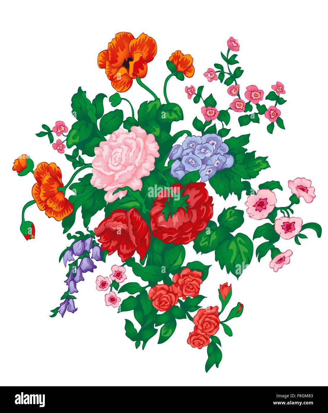 Wild roses bloom in Stock Vector Images - Alamy