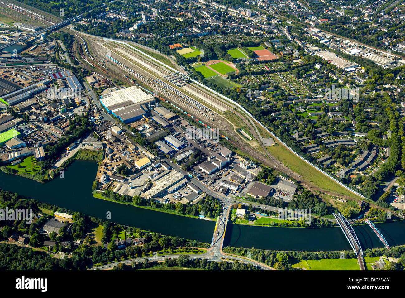 Duisport, the Port of Duisburg, the largest inland port in Europe, Ruhr ...