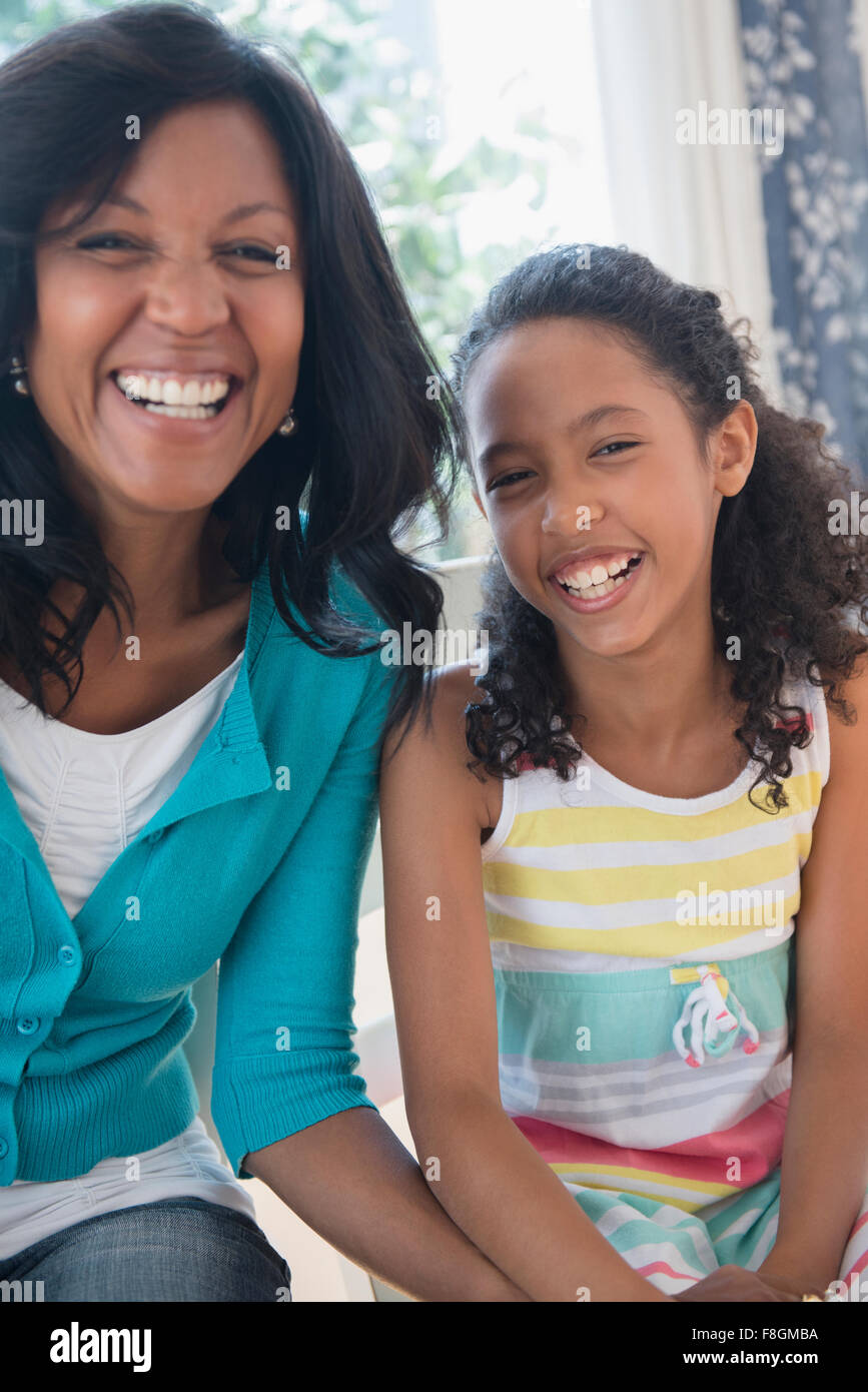 Mother and daughter smiling Stock Photo - Alamy Mother and daughter smiling Stock Photo - Alamy