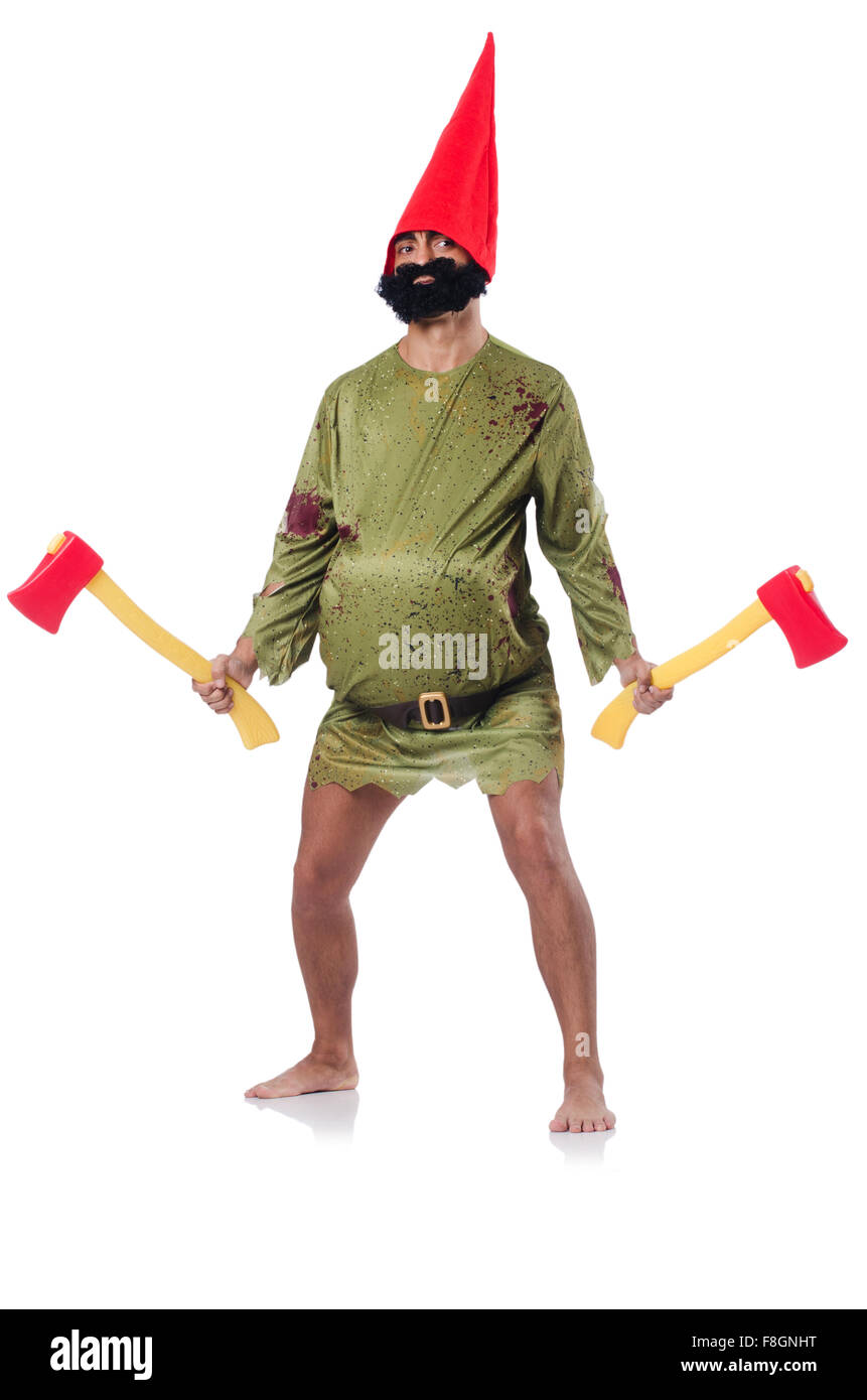 Savage man isolated on white Stock Photo - Alamy