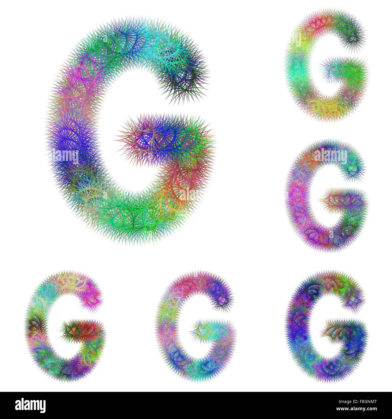 Happy colorful fractal font set - letter G Stock Vector Image & Art - Alamy
