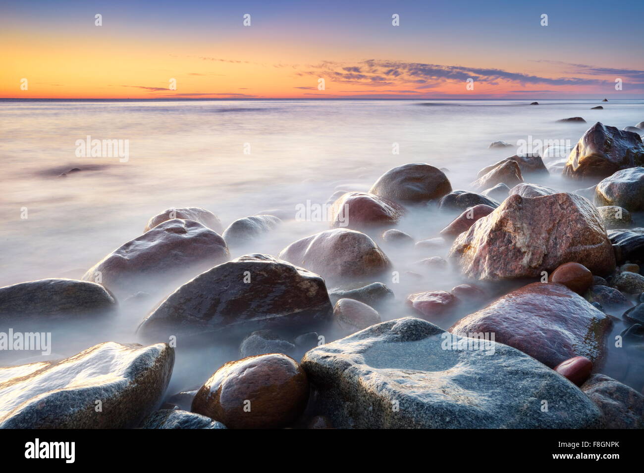 Baltic Sea landscape before sunrise, Pomerania, Poland Stock Photo - Alamy