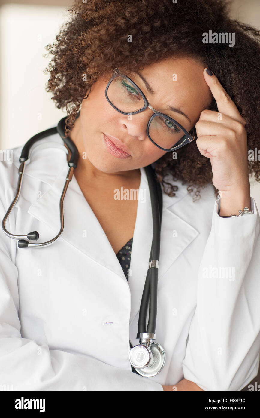 Black lab coat thinking hi-res stock photography and images - Alamy